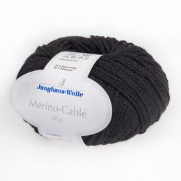 Merino-Cabl&eacute; von Junghans-Wolle, Schwarz, aus Schurwolle
