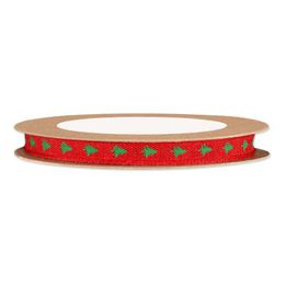 Geschenkband ''B&auml;umchen'' Rot 10 mm x 15 m