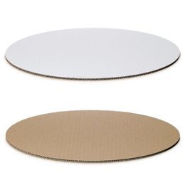 50 x Dekoplatte "Oval" in Wei&szlig;/Braun 300 x 200 x 4 mm