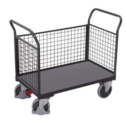 VARIOfit Drahtgitter Dreiwandwagen 500 kg Traglast Typ XL + EasySTOP - Anthrazitgrau