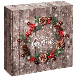 25 x Geschenkbox "Weihnachtskranz" 198 x 190 x 99 mm