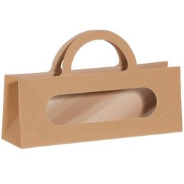 50 x Geschenkt&uuml;te mit Sichtfenster "Natura" f&uuml;r 1 Flasche 90 x 360 x 132 mm
