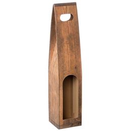 50 x Tragekarton "Holzkiste" f&uuml;r 1 Flasche 90 x 90 x 445 mm