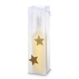 10 x Geschenkt&uuml;te "Frost Transparent" f&uuml;r 1 Flasche 100 x 85 x 360 mm