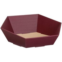 25 x Pr&auml;sentkorb 6-eckig "gro&szlig;" 313 x 301 x 84/139 mm (Aubergine)