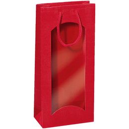 20 x Geschenkt&uuml;te mit Sichtfenster f&uuml;r 2 Flaschen 170 x 85 x 360 mm (Rot)