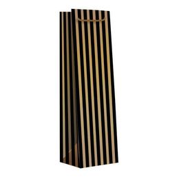 20 x Geschenkt&uuml;te "Streifen Schwarz/Gold" f&uuml;r 1 Flasche 90 x 85 x 380 mm