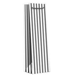 20 x Geschenkt&uuml;te "Streifen Grau/Wei&szlig;" f&uuml;r 1 Flasche 90 x 85 x 380 mm