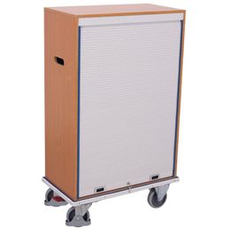 VARIOfit Aktenwagen mit 9 F&auml;chern abschlie&szlig;bar + EasySTOP - Enzianblau