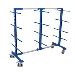 VARIOfit Tragarmwagen zweiseitig mit 3 Pfosten - Enzianblau