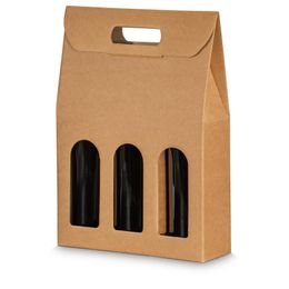 30 x Tragekarton f&uuml;r 3 Flaschen "Natura Pur" 260 x 95 x 340 mm