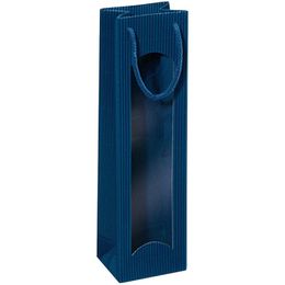 20 x Geschenkt&uuml;te mit Sichtfenster f&uuml;r 1 Flasche 100 x 80 x 360 mm (saphir)
