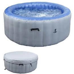 Whirlpool MCW-N97, Ersatz-Pool 4 Personen, In-/Outdoor aufblasbar PVC laminiert, rund &Oslash;180cm ~ grau-blau