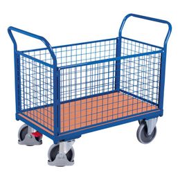VARIOfit Drahtgitter Vierwandwagen 500 kg Traglast Typ M + EasySTOP - Enzianblau