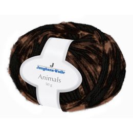 Animals von Junghans-Wolle, Schwarz/Beige, aus Schurwolle