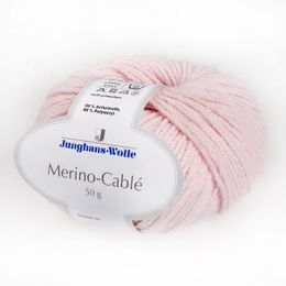 Merino-Cabl&eacute; von Junghans-Wolle, Rosa, aus Schurwolle