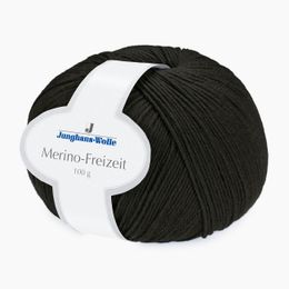 Sockenwolle Merino-Freizeit 4-fach von Junghans-Wolle, Schwarz, aus Schurwolle