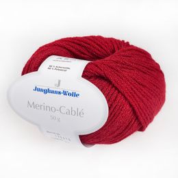 Merino-Cabl&eacute; von Junghans-Wolle, Dunkelrot, aus Schurwolle