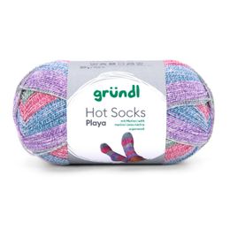gr&uuml;ndl Hot Socks Playa von Gr&uuml;ndl, Grasgr&uuml;n/Himbeer/Violett/Jeansblau, aus Baumwolle