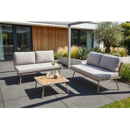 Riess Ambiente Outdoor Lounge Sitzgruppe MOBILE MODULAR greige mit Tisch wetterfest Riess-Ambiente Industrie & Loft Modern Natur Skandinavisch