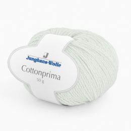 Cottonprima von Junghans-Wolle, Hellgrau/Mint, aus Baumwolle