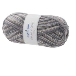 Sockenwolle Freizeit 4-f&auml;dig von Junghans-Wolle, Mix Schwarz/Grau, aus Schurwolle