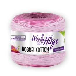 Bobbel Cotton von Woolly Hugs, Wei&szlig;/Fuchsia/Pink, aus Baumwolle