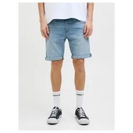 Jack & Jones Shorts JACK & JONES "JJIRICK JJFOX SHORTS CB 310 SN", Herren, Gr. XS, N-Gr, blau (blau denim pack:am 314), Web, Obermaterial: 70% Baumwolle, 28% Polyester, 2% Elasthan, unifarben, regular fit kniefrei, Hosen Shorts, im Four-Pocket Style