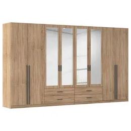 Kleiderschrank Rauch "Schrank Garderobe Ankleide GAMMA Breiten 91/136/181/226/271/315/360 cm", eiche sonoma, griffstangen graumetallic, B:360cm H:210cm T:54cm, Holzwerkstoff, Schr&auml;nke, Kleiderschrank, verschiedene Griff-Varianten, mit Spiegel TOPSELLER MADE IN GERMANY, Topseller
