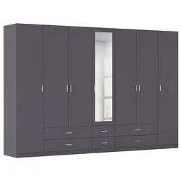 Kleiderschrank Rauch "Schrank Garderobe Ankleide GAMMA Breiten 91/136/181/226/271/315/360 cm", graumetallic, griffe alu, B:315cm H:210cm T:54cm, Holzwerkstoff, Schr&auml;nke, Kleiderschrank, verschiedene Griff-Varianten, mit Spiegel TOPSELLER MADE IN GERMANY, Topseller