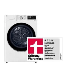 LG Trockner Wei&szlig; (EEK C, 8 kg) mit Dual Inverter W&auml;rmepumpentechnologie & selbstreinigendem Kondensator I RT80V9C RT80V9C