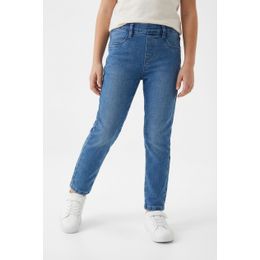 Regular-fit-Jeans s.Oliver JUNIOR, M&auml;dchen, Gr. 98, N-Gr, blau, Denim/Jeans, Obermaterial: 80% Baumwolle, 18% Polyester, 2% Elasthan, regular fit kn&ouml;chellang, Jeans, mit Taschen