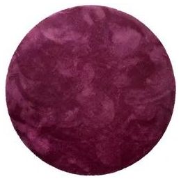 Teppich HOMIE LIVING "Pisa", lila (violett pink), H:25mm &Oslash;:120cm, Polyester, Teppiche, Teppich, Hochflor, Microfaser, uni, weich, Shaggy, Wohnzimmer, Schlafzimmer