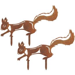 Gartenstecker Maximex "Eichh&ouml;rnchen", terracotta, B:24cm L:36cm, Metall, Gartenstecker, Gartendekoration, wetterbest&auml;ndig, Edelrost-Effekt mit feiner Patina