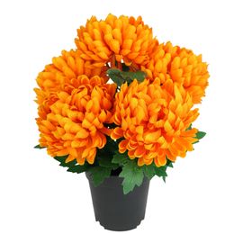 Kunstblume I.GE.A. "Chrysantheme im Topf", orange, B:26cm H:31cm L:26cm, Polyester, Kunstpflanzen, Blume Dekoblume Herbstblume Herbstdeko k&uuml;nstlich Kunstpflanze Pflanze
