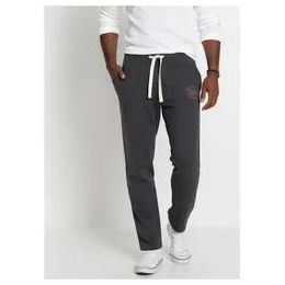 Jogginghose bonprix, Herren, Gr. 52/54, N-Gr, grau (anthrazit meliert), Obermaterial: 60% Baumwolle, 40% Polyester, meliert, regular fit, Hosen Jogginghose, mit elastischem Bund, mit Kordelzug, regular fit, mit Ges&auml;&szlig;tasche
