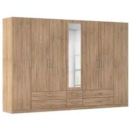 Kleiderschrank Rauch "Schrank Garderobe Ankleide GAMMA Breiten 91/136/181/226/271/315/360 cm", eiche sonoma, griffe chrom, B:315cm H:210cm T:54cm, Holzwerkstoff, Schr&auml;nke, Kleiderschrank, verschiedene Griff-Varianten, mit Spiegel TOPSELLER MADE IN GERMANY, Topseller