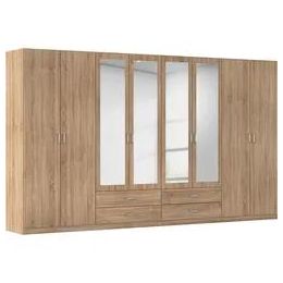 Kleiderschrank Rauch "Schrank Garderobe Ankleide GAMMA Breiten 91/136/181/226/271/315/360 cm", eiche sonoma, griffe alu, B:360cm H:210cm T:54cm, Holzwerkstoff, Schr&auml;nke, Kleiderschrank, verschiedene Griff-Varianten, mit Spiegel TOPSELLER MADE IN GERMANY, Topseller