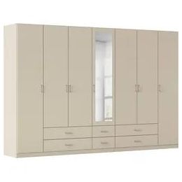 Kleiderschrank Rauch "Schrank Garderobe Ankleide GAMMA Breiten 91/136/181/226/271/315/360 cm", beige (champagner), griffe alu, B:315cm H:210cm T:54cm, Holzwerkstoff, Schr&auml;nke, Kleiderschrank, verschiedene Griff-Varianten, mit Spiegel TOPSELLER MADE IN GERMANY, Topseller