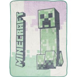 Kinderdecke Minecraft "Minecraft Creeper 130 x 150 cm", gr&uuml;n, B:117cm L:152cm, Polyester, Wohndecken, flauschig
