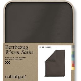 Bettbezug Schlafgut "Woven Satin", beige (sand deep), L:200cm, Mako-Satin, Obermaterial: 100% Baumwolle, Bettbez&uuml;ge, besonders dicht gewebt, Mix & Match: passender Kissenbezug erh&auml;ltlich