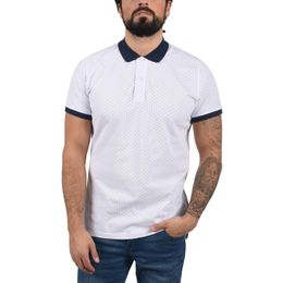 Poloshirt Blend "BHAlaron", Herren, Gr. XXL, wei&szlig;, Web, 100% Baumwolle, gepunktet, regular fit, V-Ausschnitt, Rippb&uuml;ndchen, Shirts, Klassisches Polo-Shirt