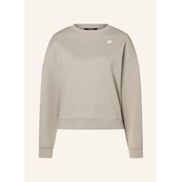Sweatshirt K-way "K-way Sweatshirt LOIZELLE INTERLOCK", Damen, Gr. M, beige lt, Obermaterial: 80% Baumwolle, 14% Polyester, 6% Elasthan, Sweatshirts Sweatshirt