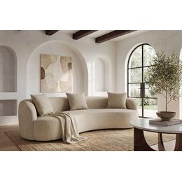 Riess Ambiente Modernes Sofa ATELIER 230cm beige Samt 3-Sitzer Couch inkl. Kissen Riess-Ambiente L-Form Wohnzimmer