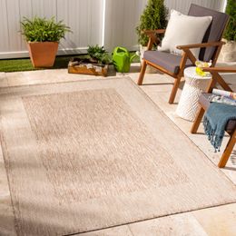 Teppich LIVABLISS "MELILLA", braun, B:160cm H:4mm L:213cm, Kunstfaser, Teppiche, Teppich, Teppich In- /Outdoor Boho Jute-Optik, Balkon, Terrasse, Garten, Beige