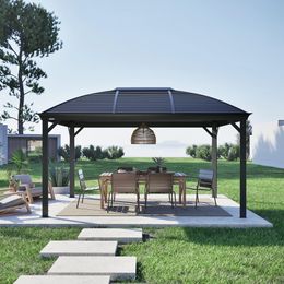Pavillon Sojag "Moreno 10x14", grau (anthrazit, anthrazit), B/H/T: 298cm x 283cm x 423cm, Pavillons, BxT: 298x423 cm