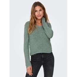 V-Ausschnitt-Pullover Only "ONLGEENA L/S V-NECK KNT NOOS", Damen, Gr. M, lilypad, Strick, Obermaterial: 65% Polyacryl, 35% Polyamid, unifarben, normal, V-Ausschnitt, Pullover