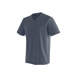 T-Shirt Maier Sports "Wali", Herren, Gr. M, grau, 100% Polyester, Rundhals, Shirts T-Shirt, Herren Kurzarmshirt, leichtes Sommer Funktionsshirt, V-Ausschnitt