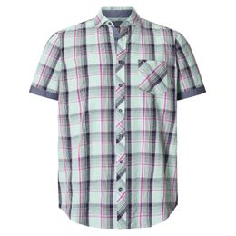 Kurzarmhemd Jan Vanderstorm "Kurzarmhemd ESKIEL", Herren, Gr. XXL, weit, gr&uuml;n (hellgr&uuml;n kariert), Obermaterial: 100% Baumwolle CO., Hemden