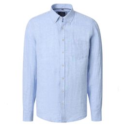 Leinenhemd Casamoda "Casamoda Leinenhemd uni", Herren, Gr. 6XL, Normalgr&ouml;&szlig;en, hellblau, 100% Leinen, unifarben, l&auml;ssig geschnitten, Hemden